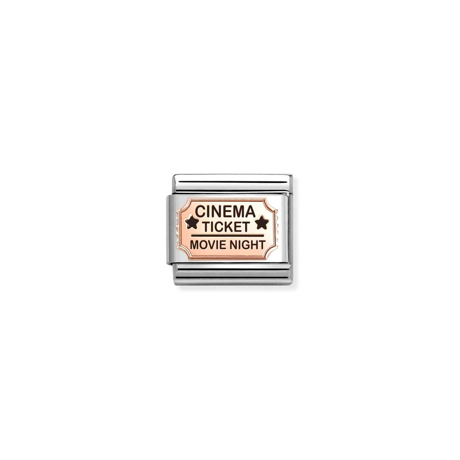 Nomination Classic 9ct Rose Gold and Enamel Cinema Ticket Charm ...