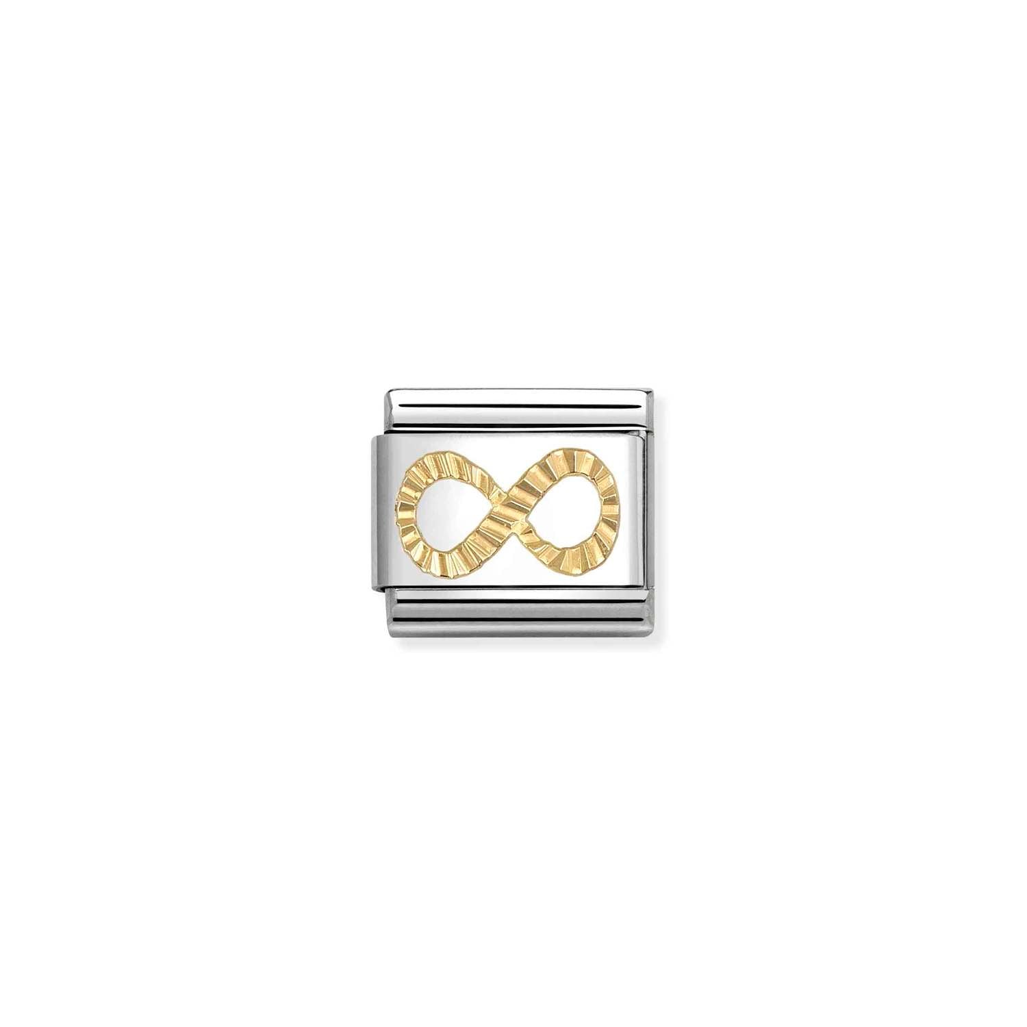 Nomination Classic Steel 18ct Gold Infinity Charm – Rococo Jewellery
