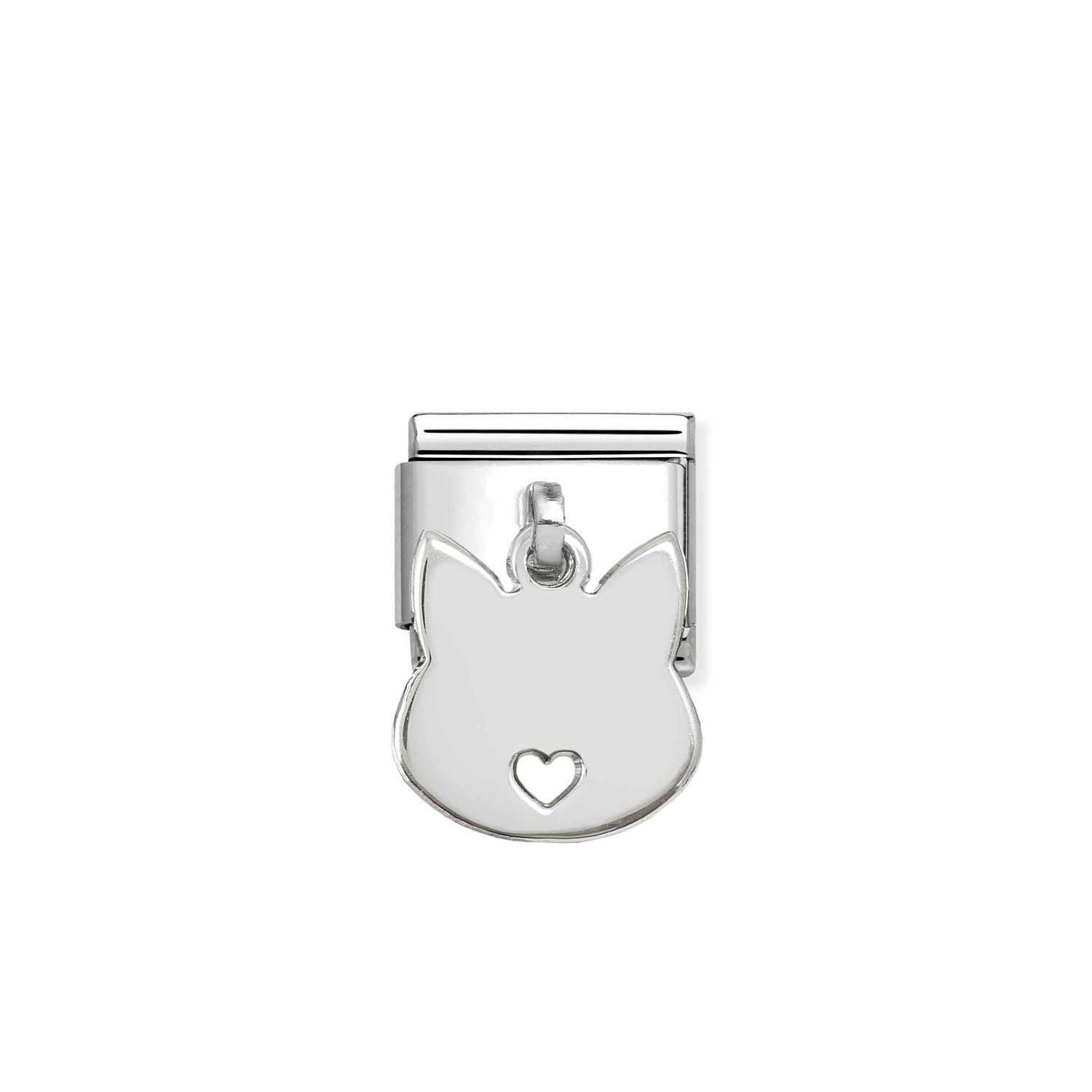 Nomination Classic Steel Sterling Silver Cat Face Pendant Charm ...