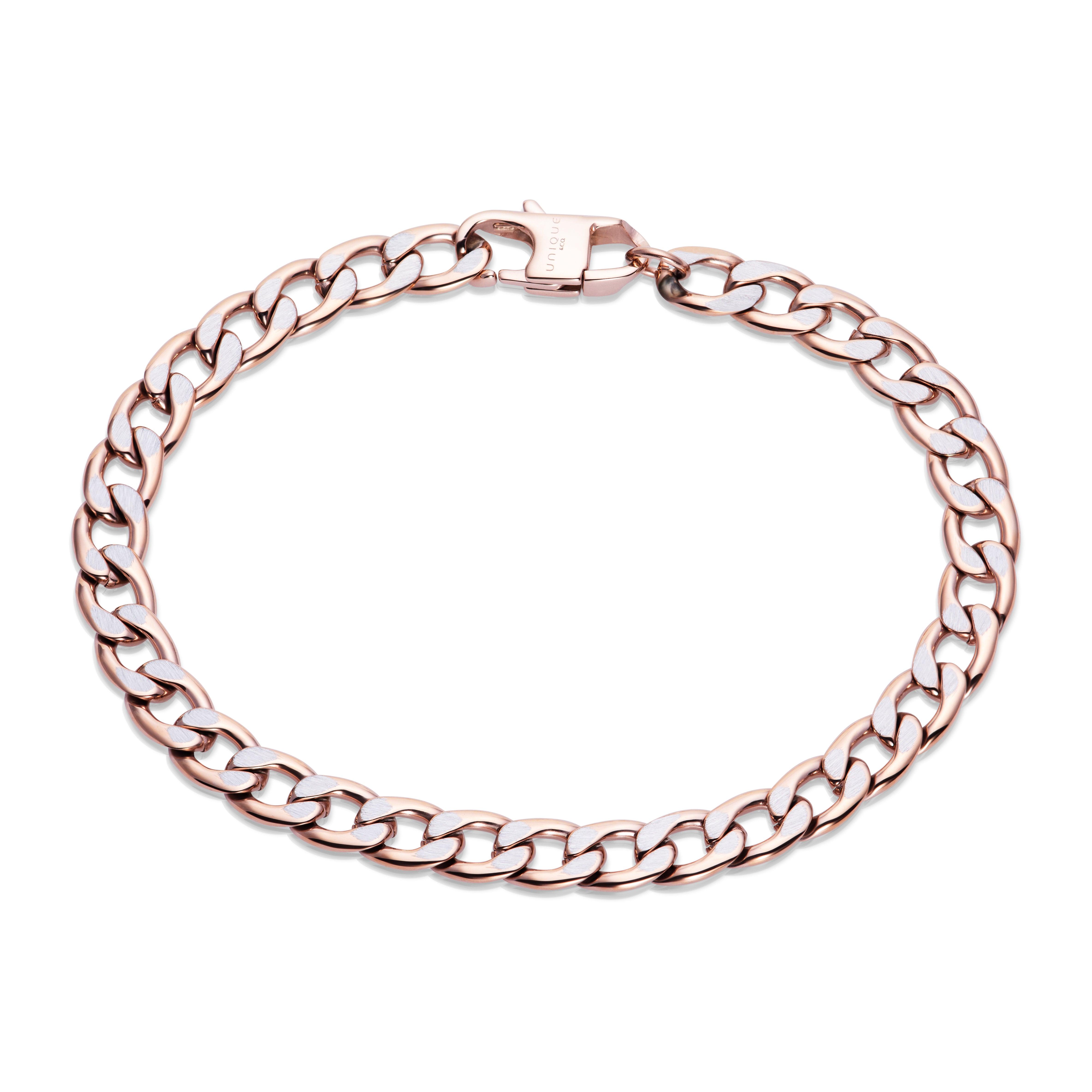 Unique & Co Rose Gold Steel Chain Bracelet – Rococo Jewellery