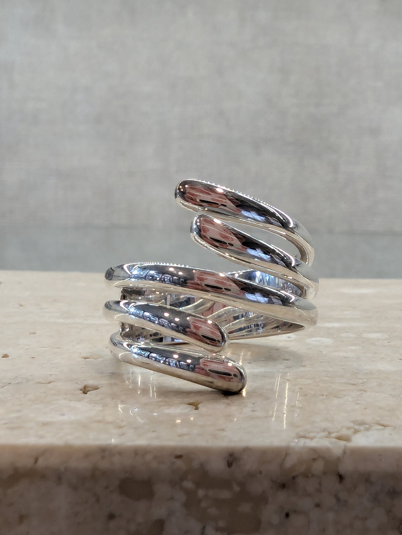 Silver Jenga Ring – Rococo Jewellery