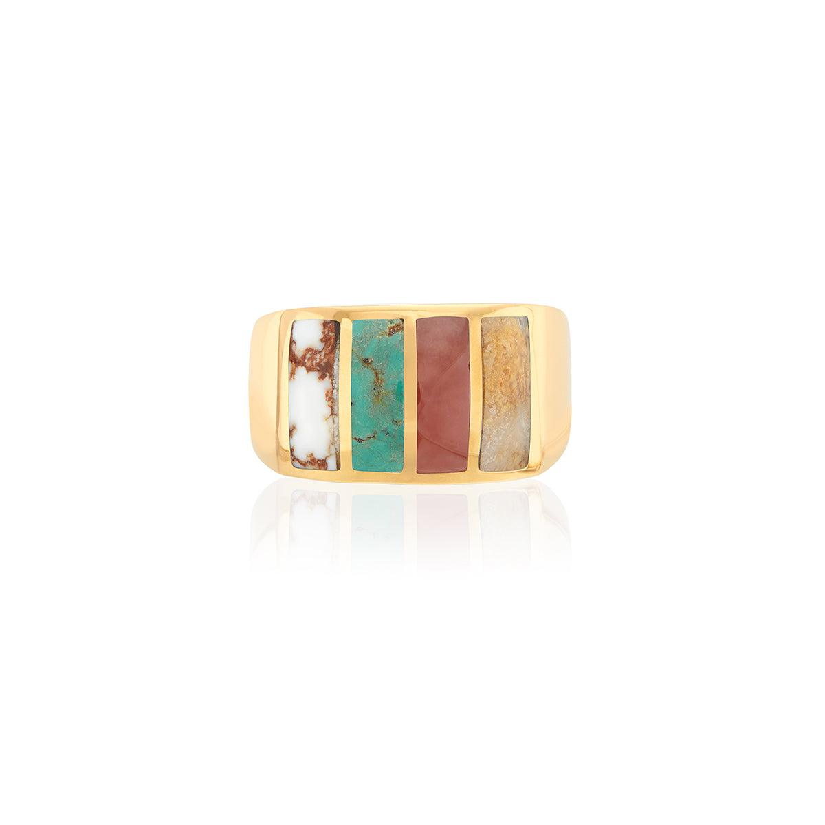 Anna Beck Gold Vermeil Inlay Multi-Stone Ring – Rococo Jewellery