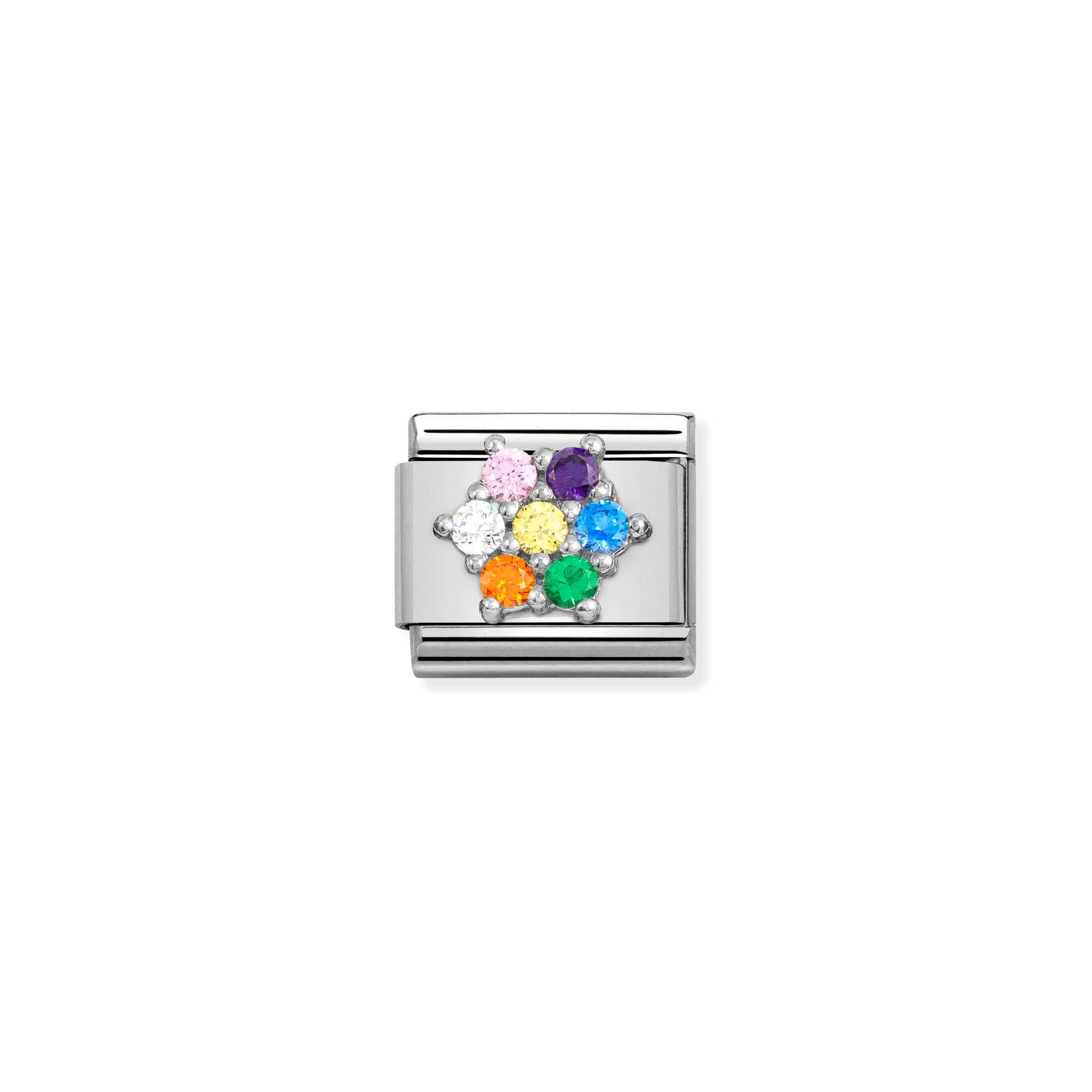 Nomination Classic Multicoloured Cubic Zirconia Flower Link – Rococo ...