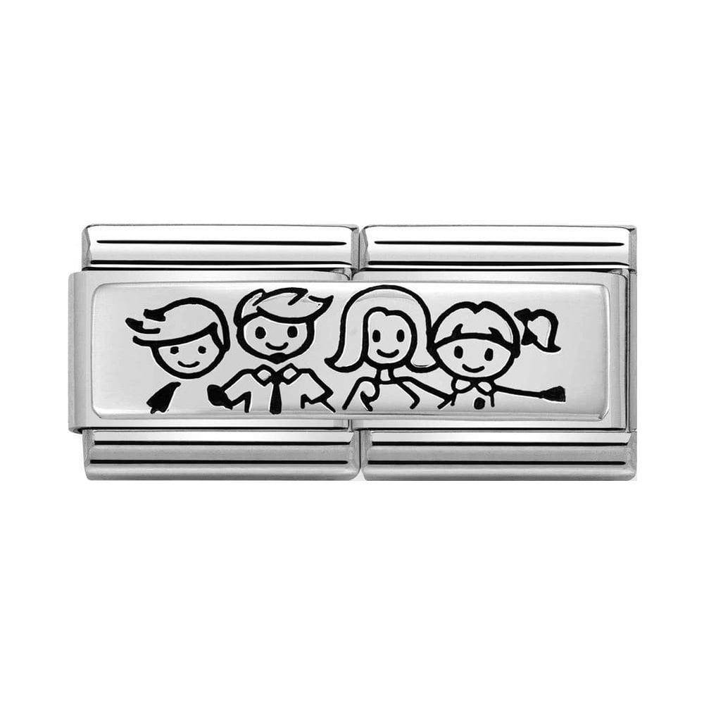 Nomination Classic Silver Family with Boy & Girl Double Charm – Rococo ...